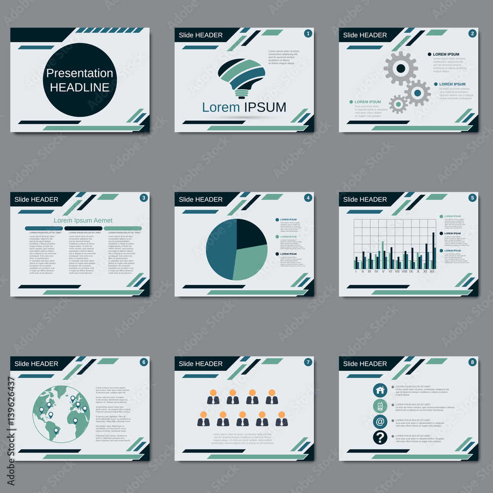 Professional business presentation, slide show vector design template ...