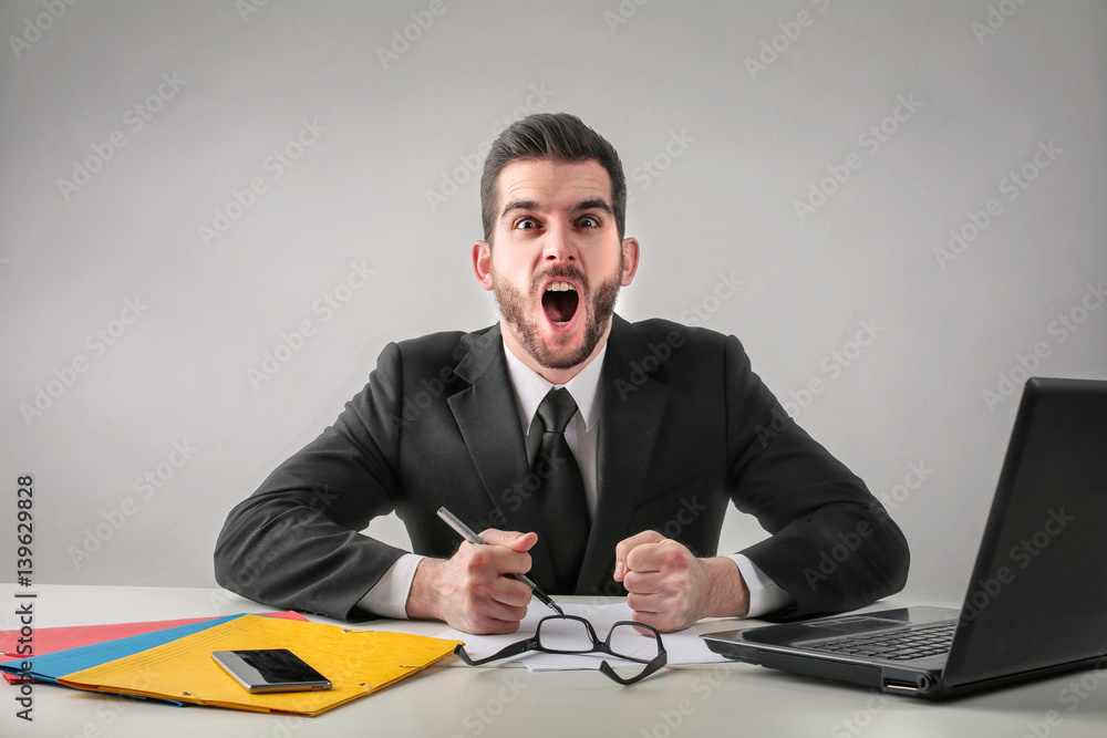 Frustrated angry employee Stock Photo | Adobe Stock