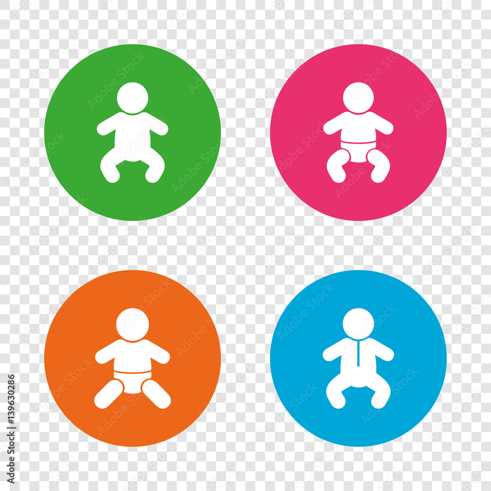 Newborn icons. Baby infants symbols. Stock Vector | Adobe Stock