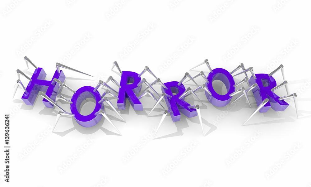 Horror Movie Spiders Scary Fear Letters Word 3d Illustration Stock ...