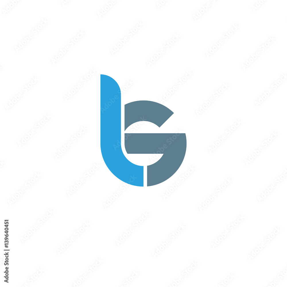 Initial letter ls modern linked circle round lowercase logo blue gray ...