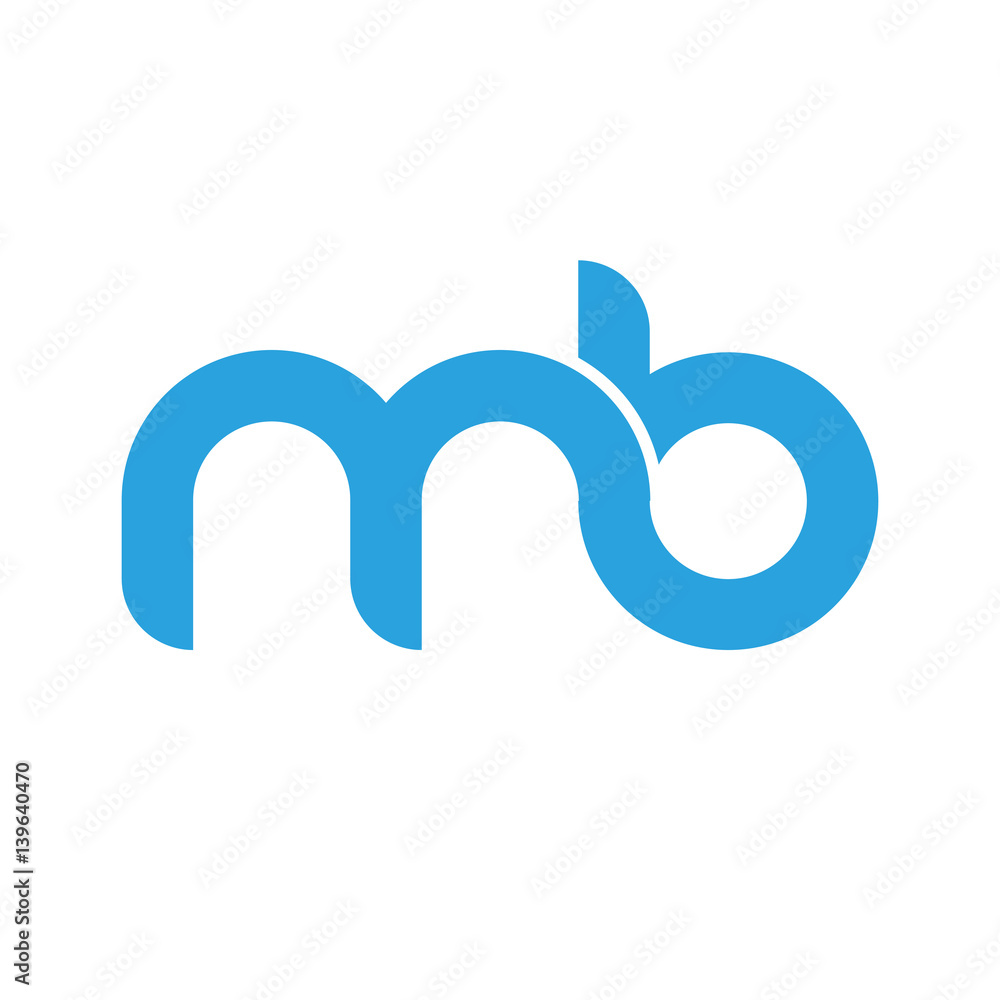 Initial letter mb modern linked circle round lowercase logo blue Stock ...