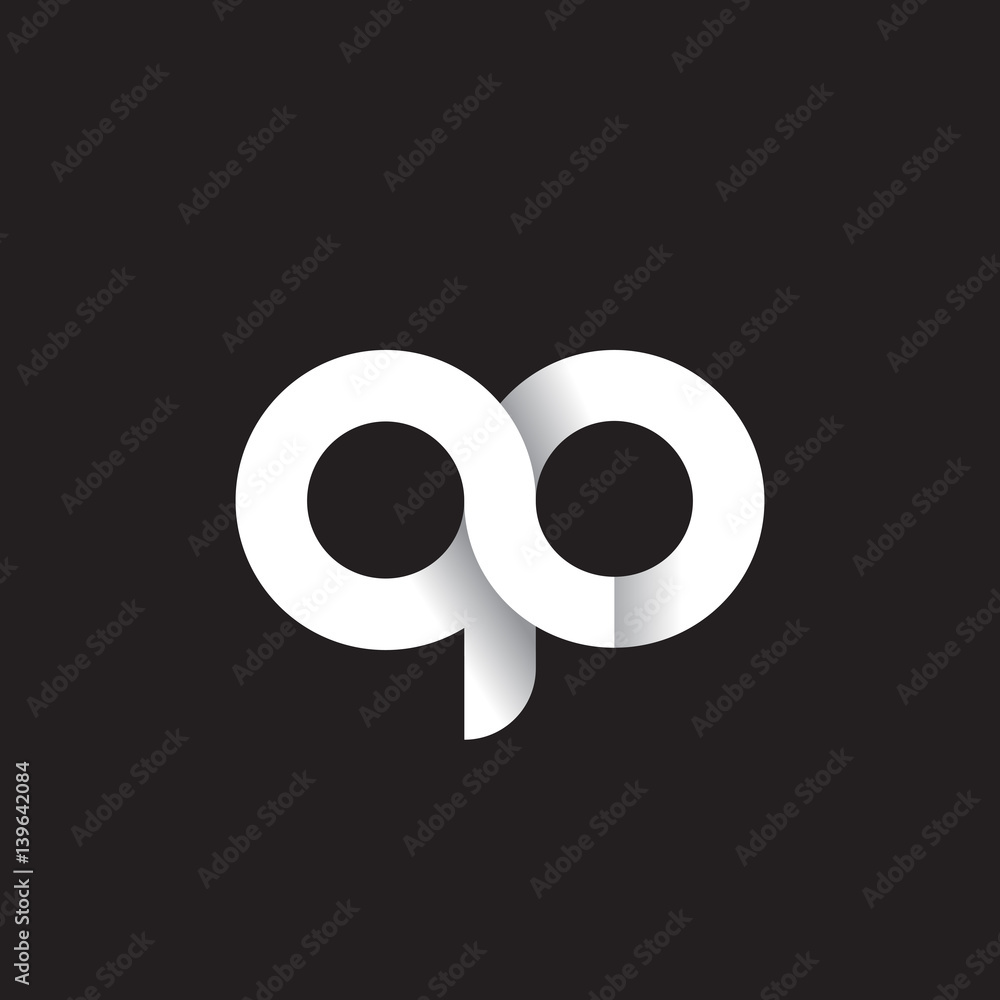 Initial lowercase letter ap, linked circle rounded logo with shadow ...