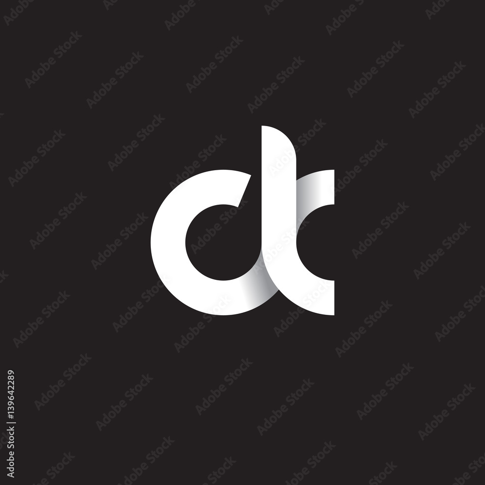 Initial lowercase letter ck, linked circle rounded logo with shadow ...