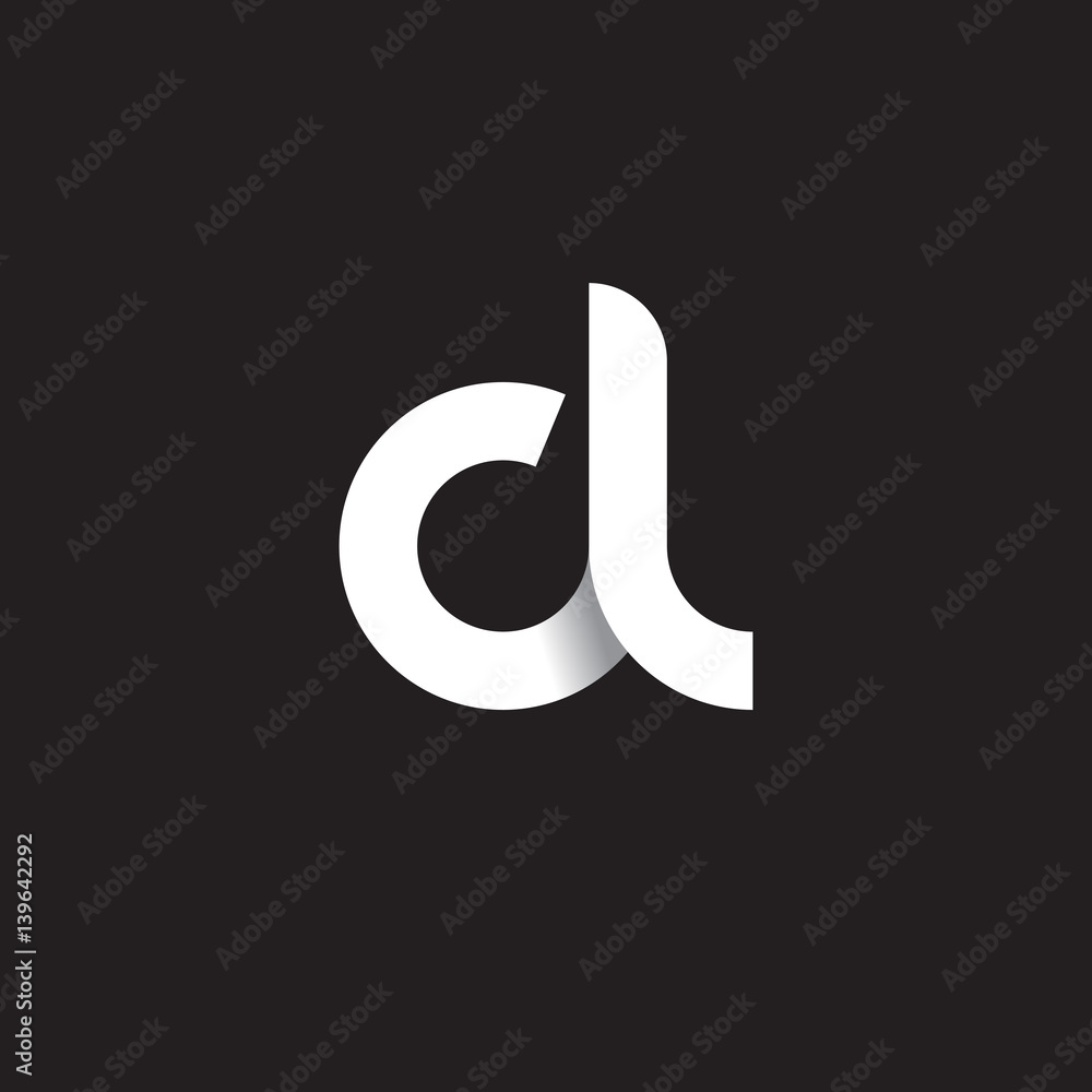 Initial lowercase letter cl, linked circle rounded logo with shadow ...