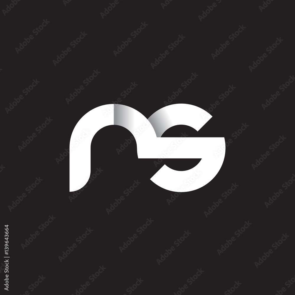 Initial lowercase letter rs, linked circle rounded logo with shadow ...