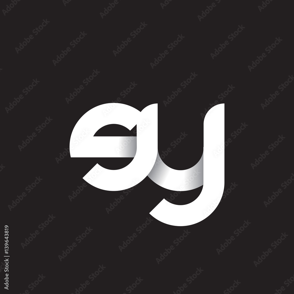 Initial lowercase letter sy, linked circle rounded logo with shadow ...