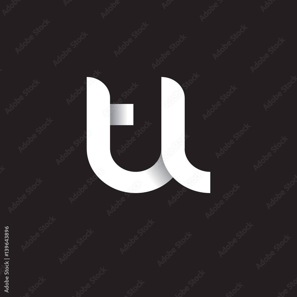 Initial lowercase letter tl, linked circle rounded logo with shadow ...