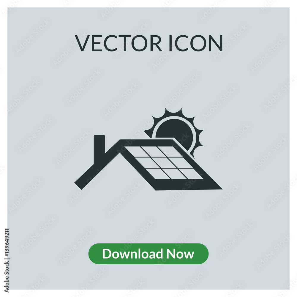 Solar panel roof vector icon Stock Vector | Adobe Stock