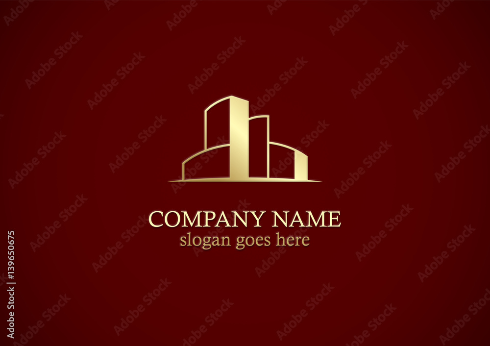 gold building vector company logo Stock Vector | Adobe Stock