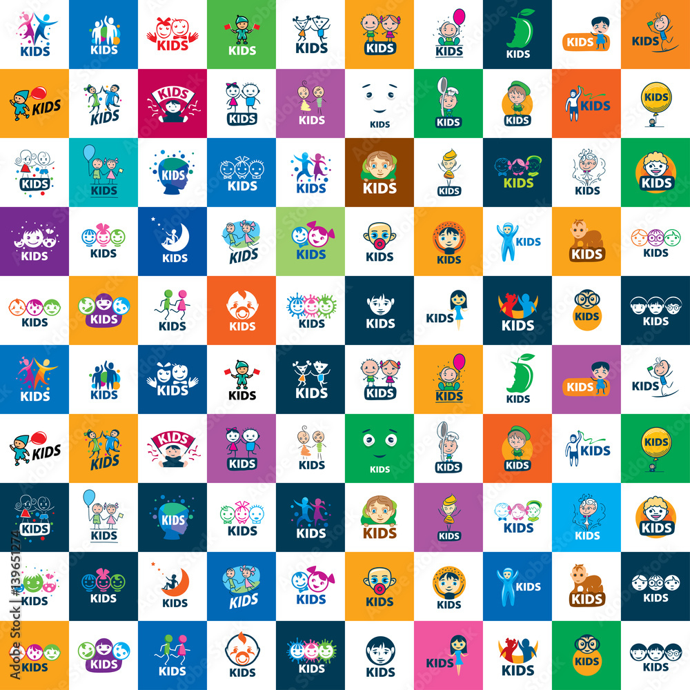 vector logo kids Stock Vector | Adobe Stock