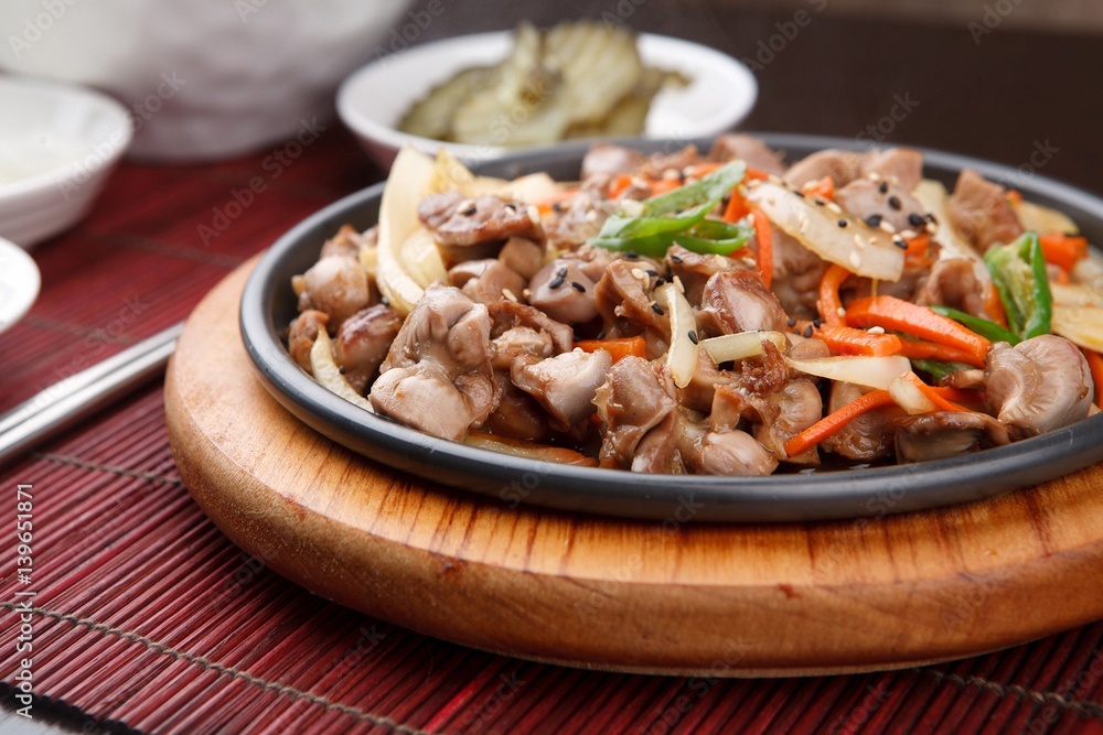 dak ddong jip is Stir-fried Chicken Gizzard Stock Photo | Adobe Stock