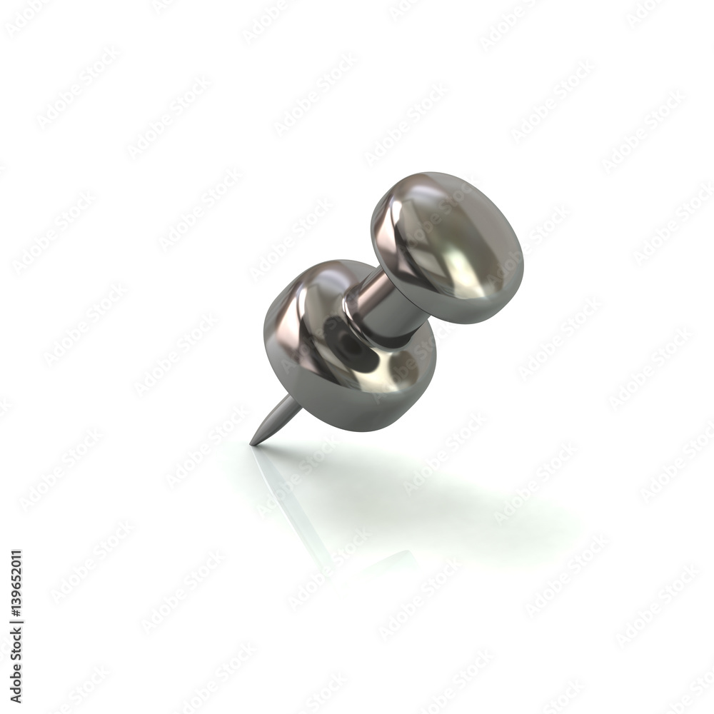 Silver push pin Stock Illustration | Adobe Stock
