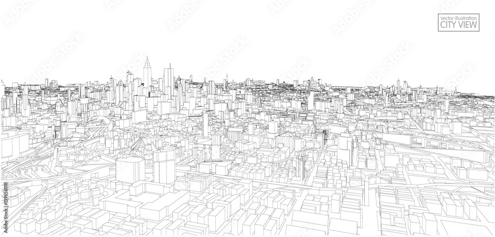 Cityscape Sketch, Vector Sketch. Architecture - Illustration Stock ...