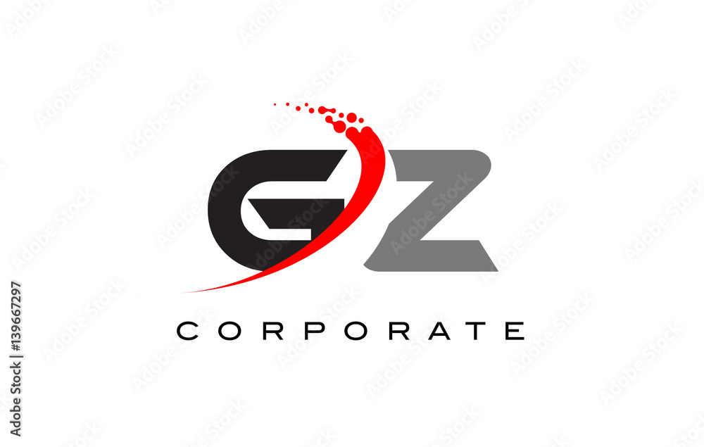 GZ Modern Letter Logo Design with Swoosh Stock Vector | Adobe Stock