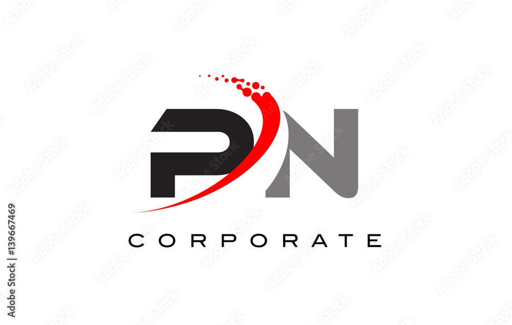 PN Modern Letter Logo Design with Swoosh Stock Vector | Adobe Stock