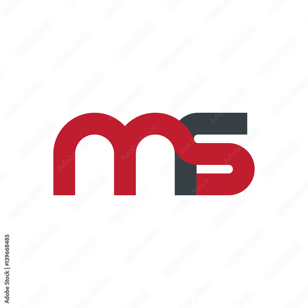 Initial Letter MS Rounded Lowercase Logo Stock Vector | Adobe Stock