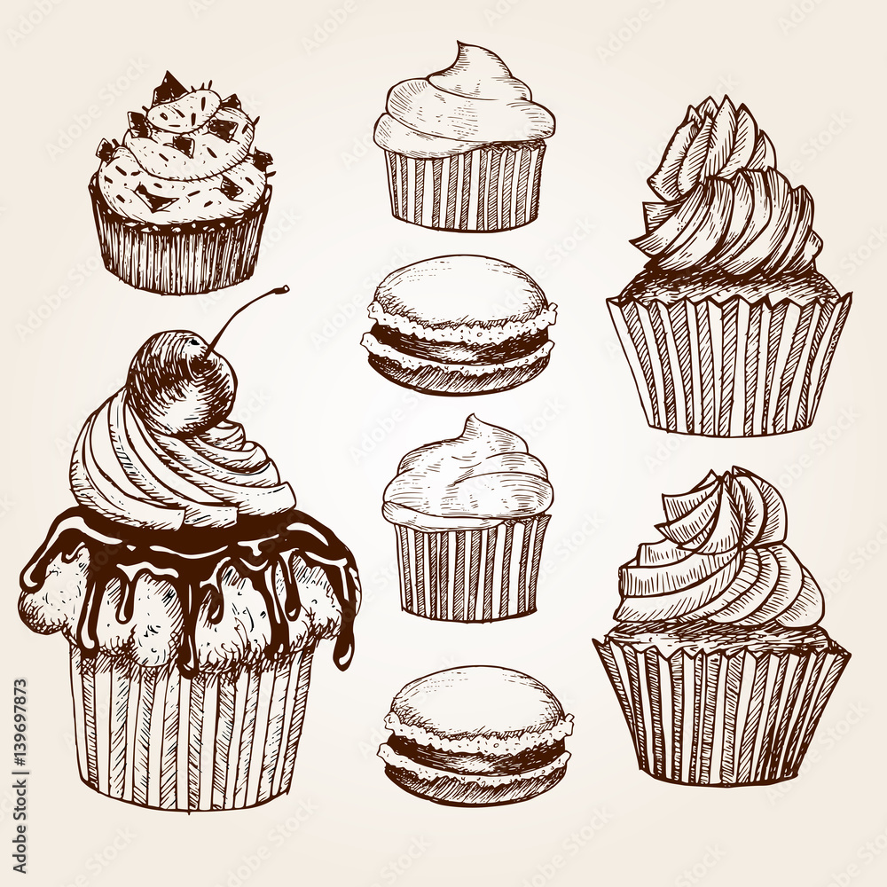 Hand drawn sweets Stock Vector | Adobe Stock