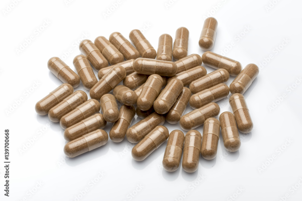 isolated vitamin capsules on white ground Stock Photo | Adobe Stock