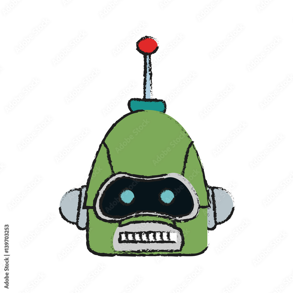 green robot technology icon image vector illustration design Stock ...
