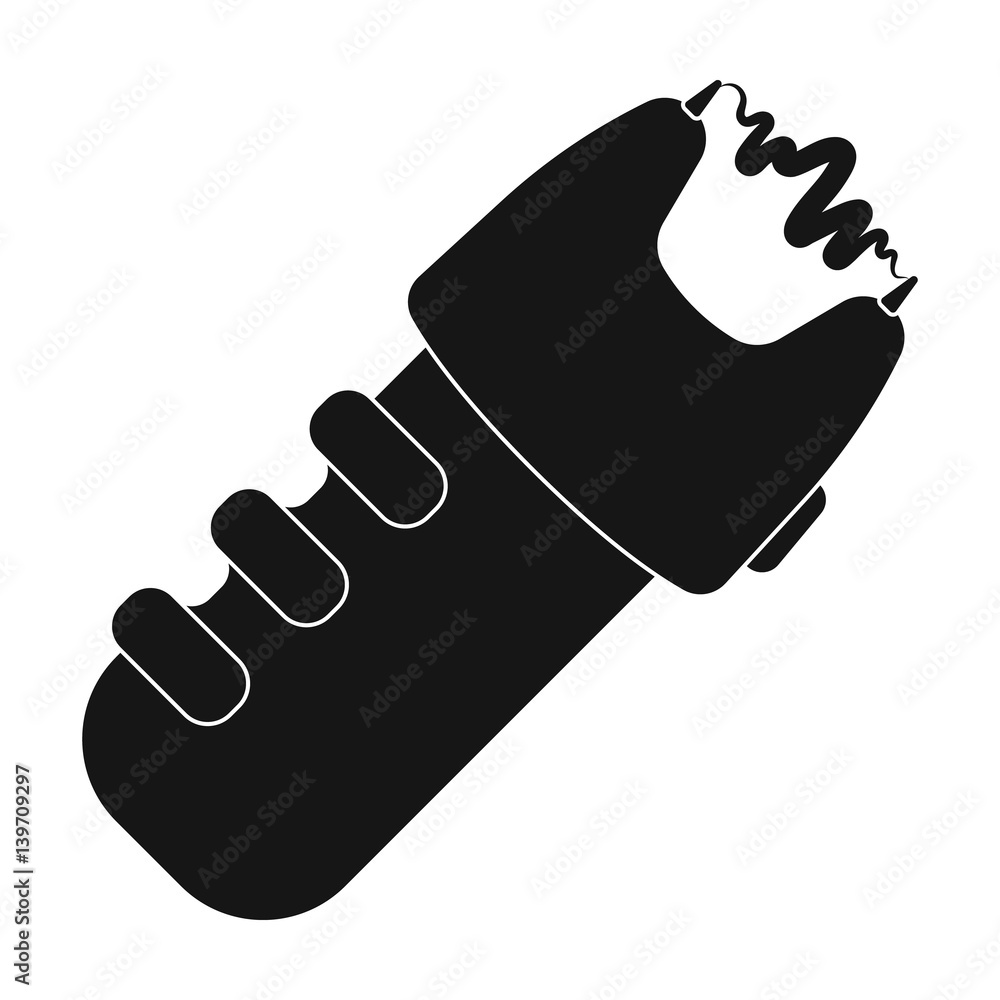 Taser icon in black style isolated on white background. Police symbol ...