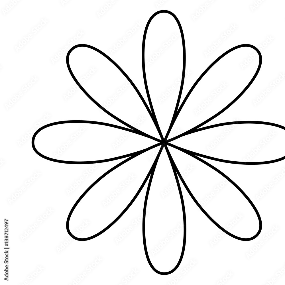figure flower with oval petals icon, vector illustraction image Stock ...