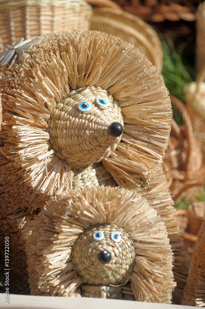 Hedgehog from straw Stock Photo | Adobe Stock
