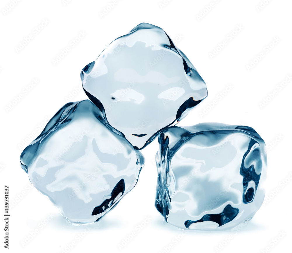 Three ice cubes isolated on white background Stock Photo | Adobe Stock