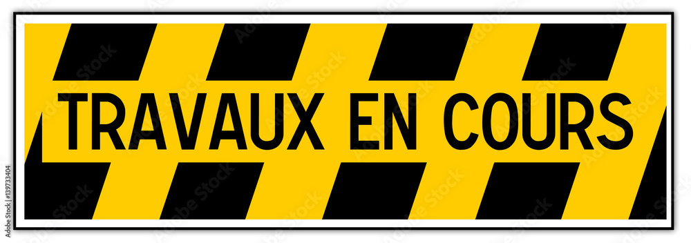 Panneau : Travaux en cours Stock Illustration | Adobe Stock