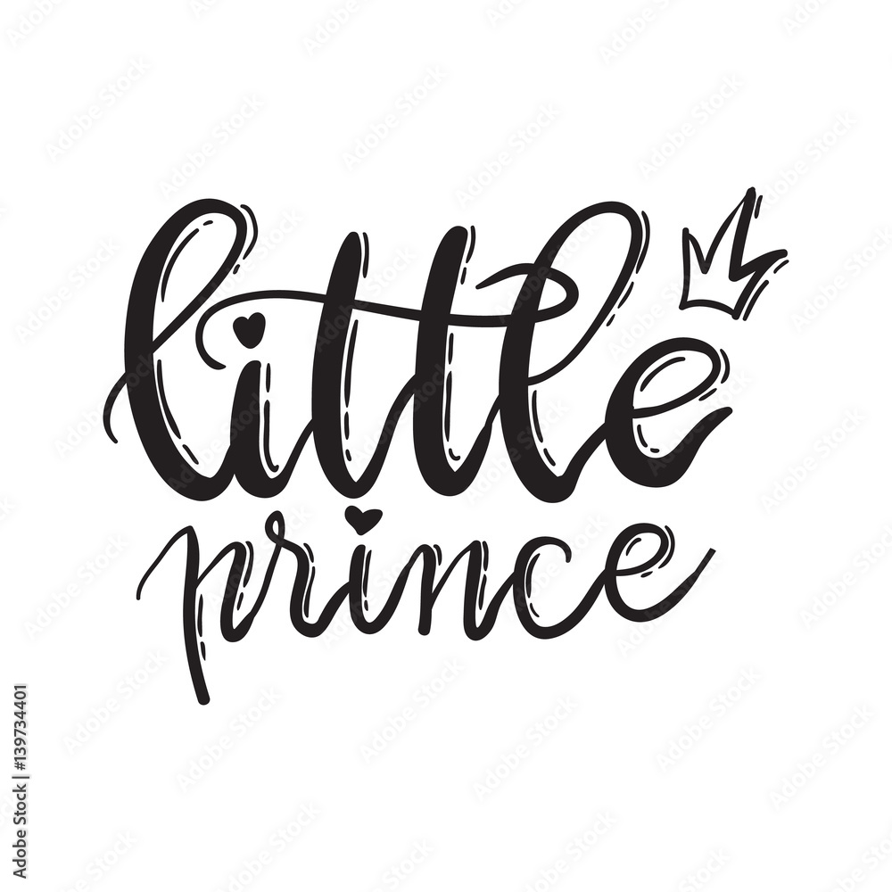 Little prince. Lettering typography fairy tale boy overlay set. Cute ...