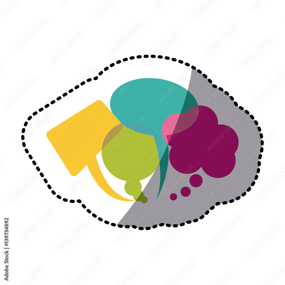 color types of chat bubbles icon, vector illustraction design Stock ...