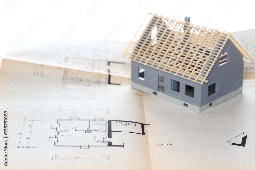Planung mit Rohbaumodell Stock Photo | Adobe Stock