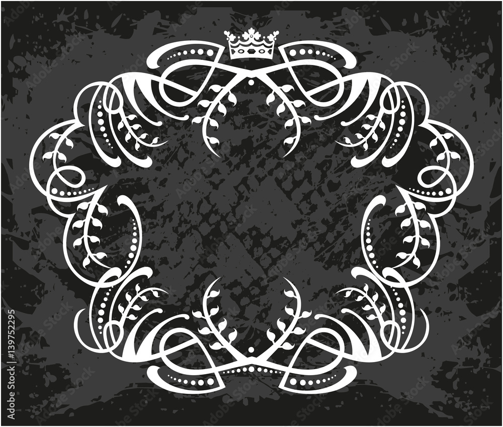 Decorative frame with crown Stock Vector | Adobe Stock