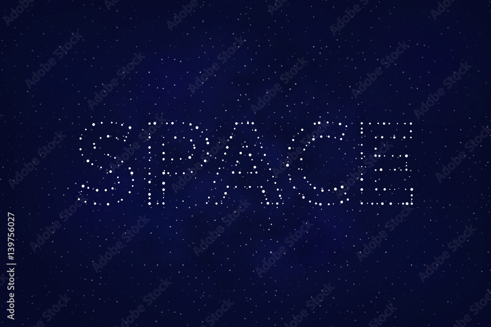 Word "space" at background of multitude of stars Stock Illustration ...
