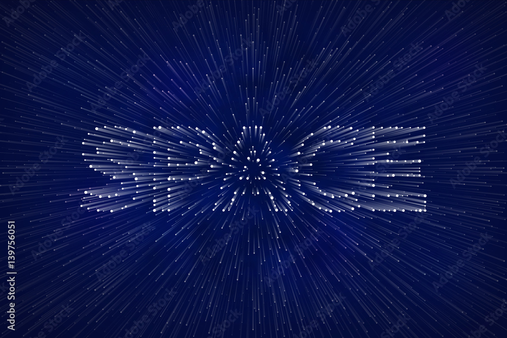 Word "space" at background of multitude of stars. Cosmos, universe ...