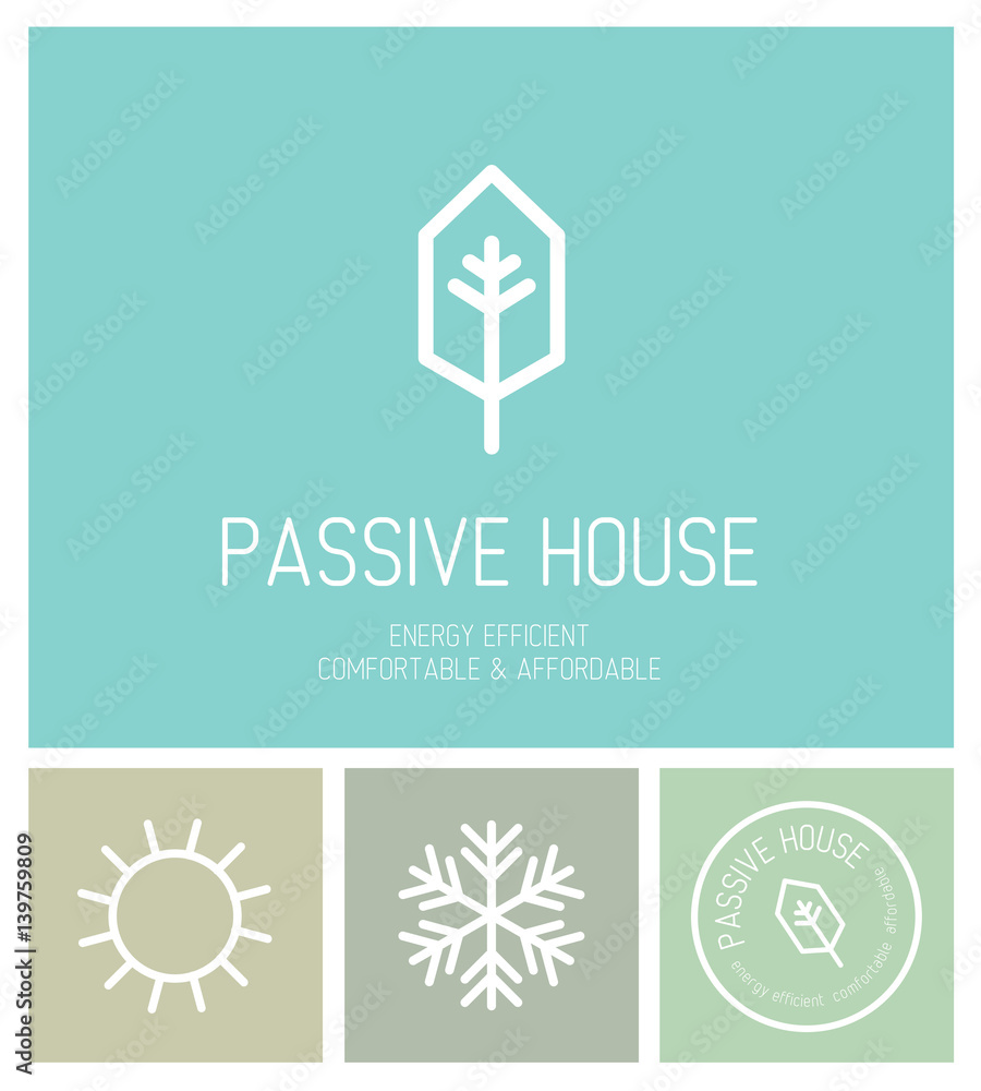 logo, picto, identité, marque, icône, écologie, maison passive, habitat ...