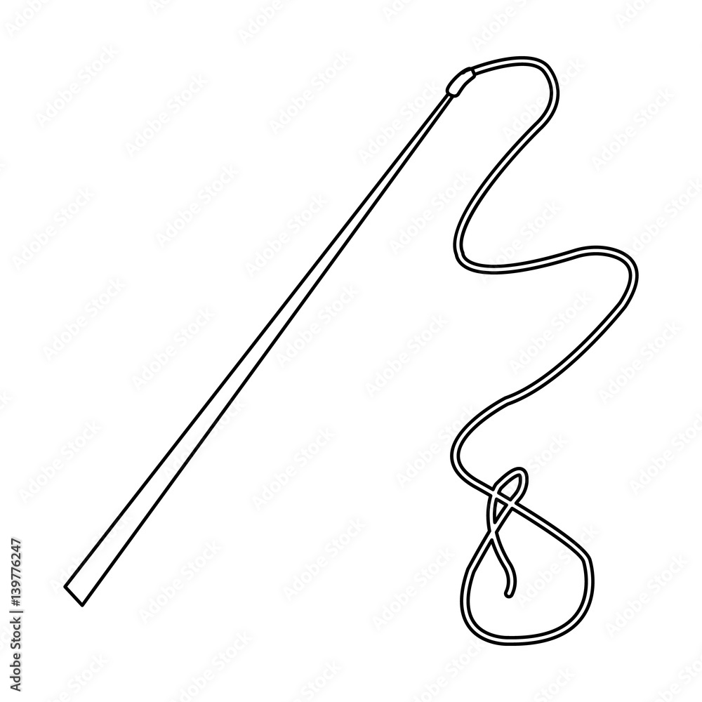 Mongolian whip.The whip is for herding cattle.Mongolia single icon in ...