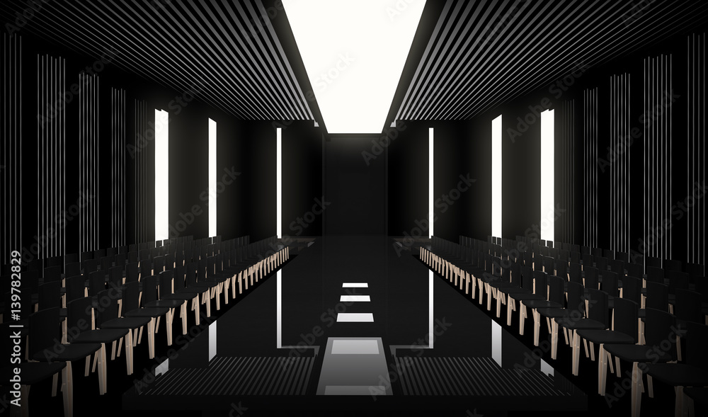 Empty Black Fashion Runway