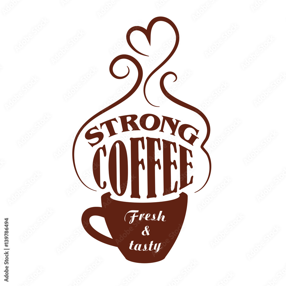 Strong coffee cup vector cafe icon Stock-Vektorgrafik | Adobe Stock