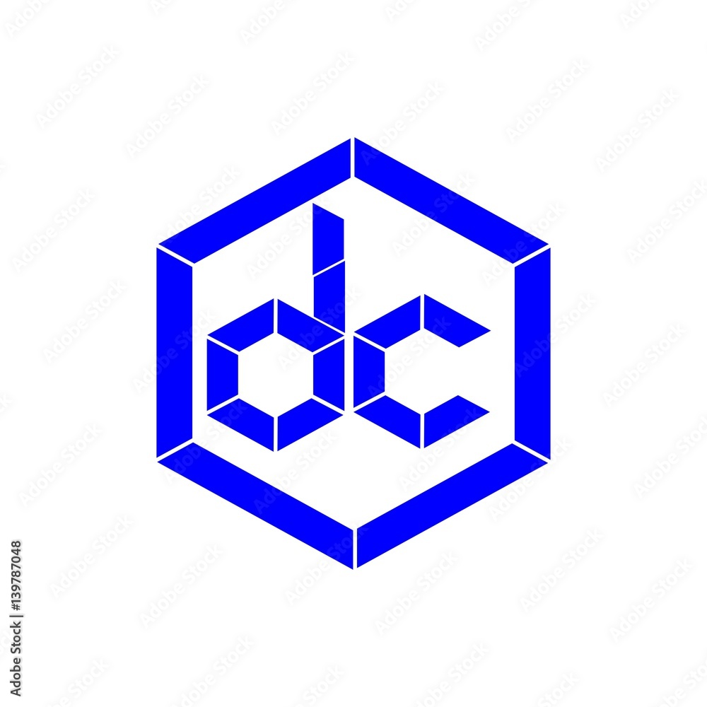 Vecteur Stock initial letter DC blue color logo vector | Adobe Stock