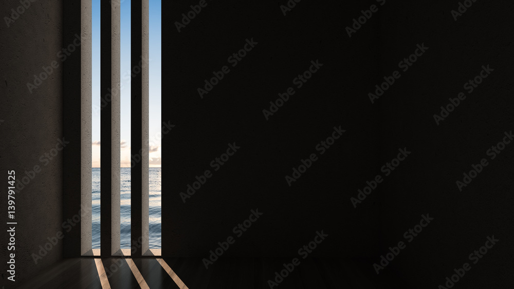 Abstract dark empty room interior 3d rendering Stock Illustration ...