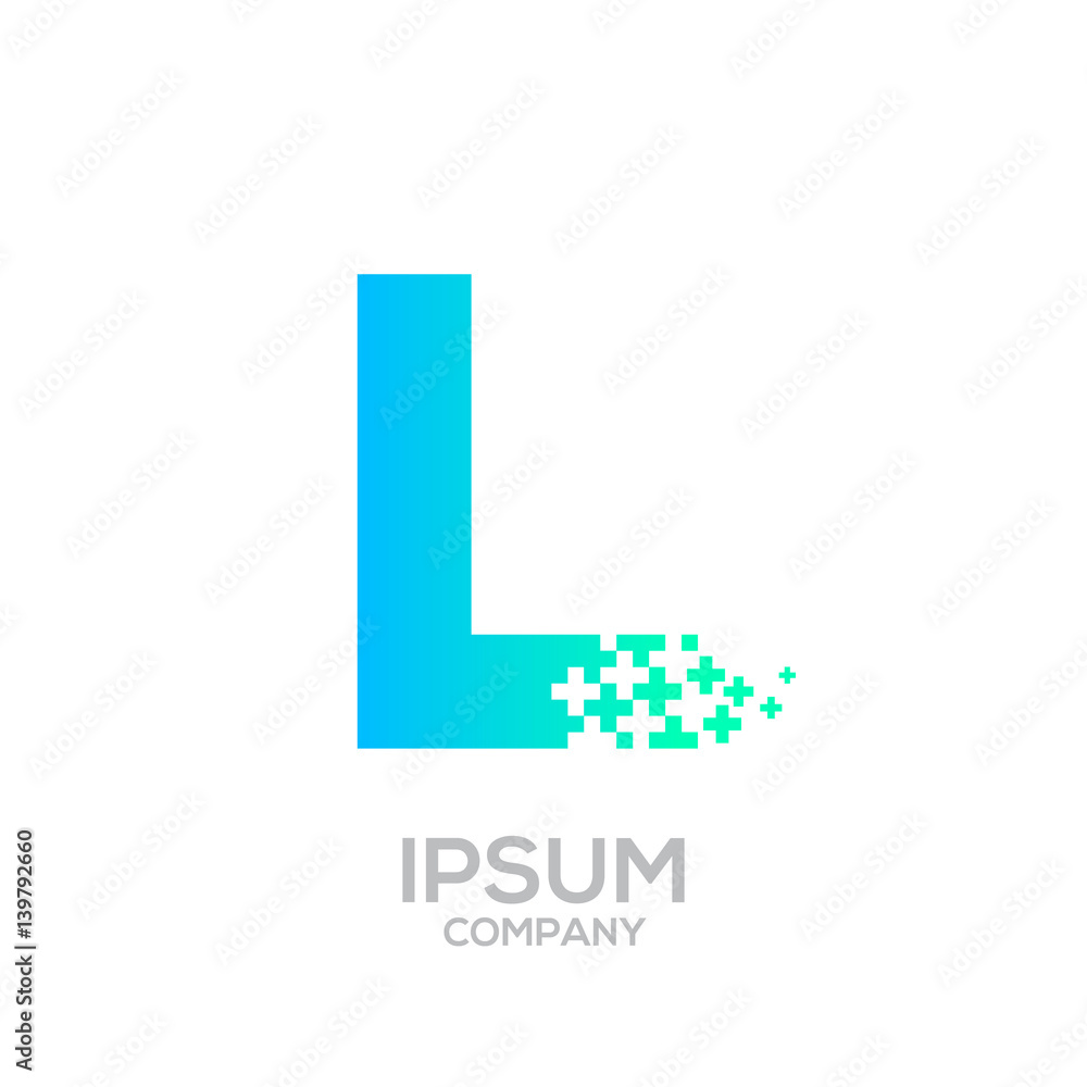 Letter L Pixel logo, Plus sign logo, Medical healthcare hospital symbol ...