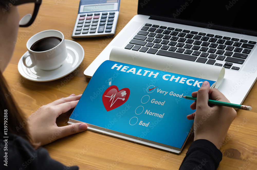 Digital Health Check Healthcare Concept doctor working with computer ...