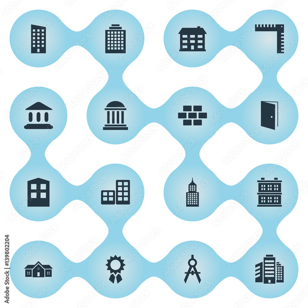 Vector Illustration Set Of Simple Structure Icons. Elements Booth, Flat ...