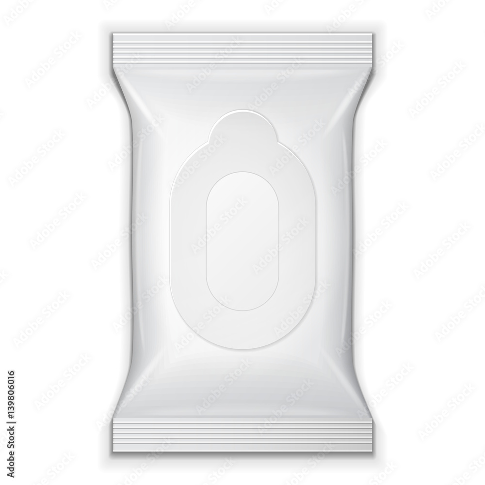 Blank Wet Wipes Bag Packaging. Hygiene, Cleanliness, Disinfectant ...