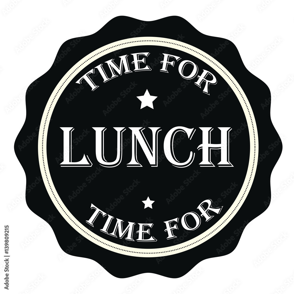 Time for lunch stamp.Sign.Seal.Logo Stock Vector | Adobe Stock