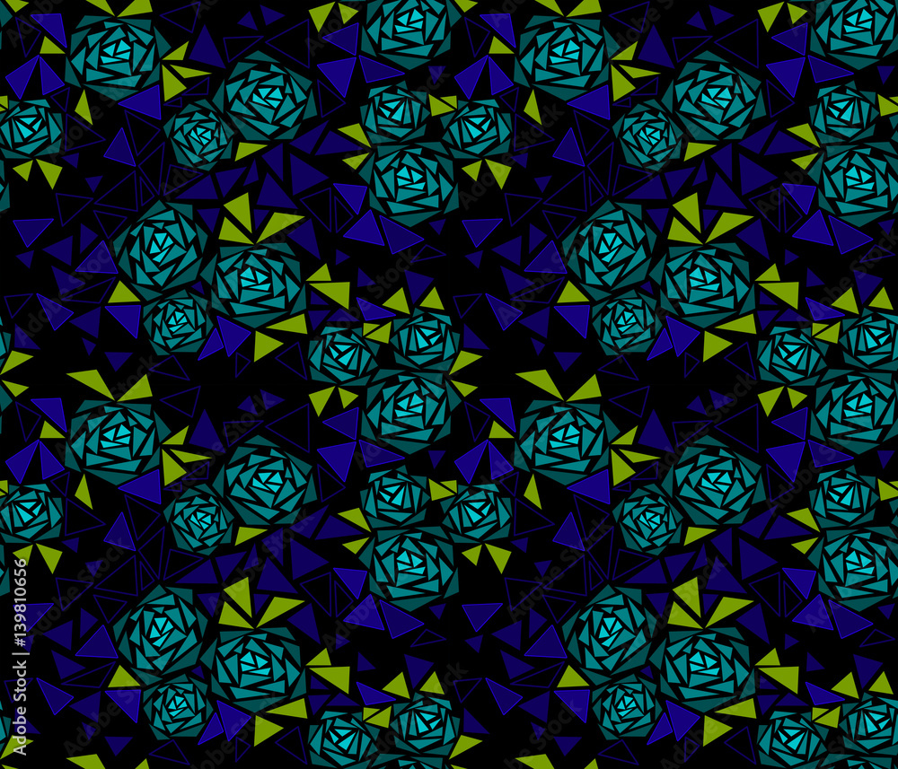 Seamless tile mosaic design pattern with roses background Stock ...