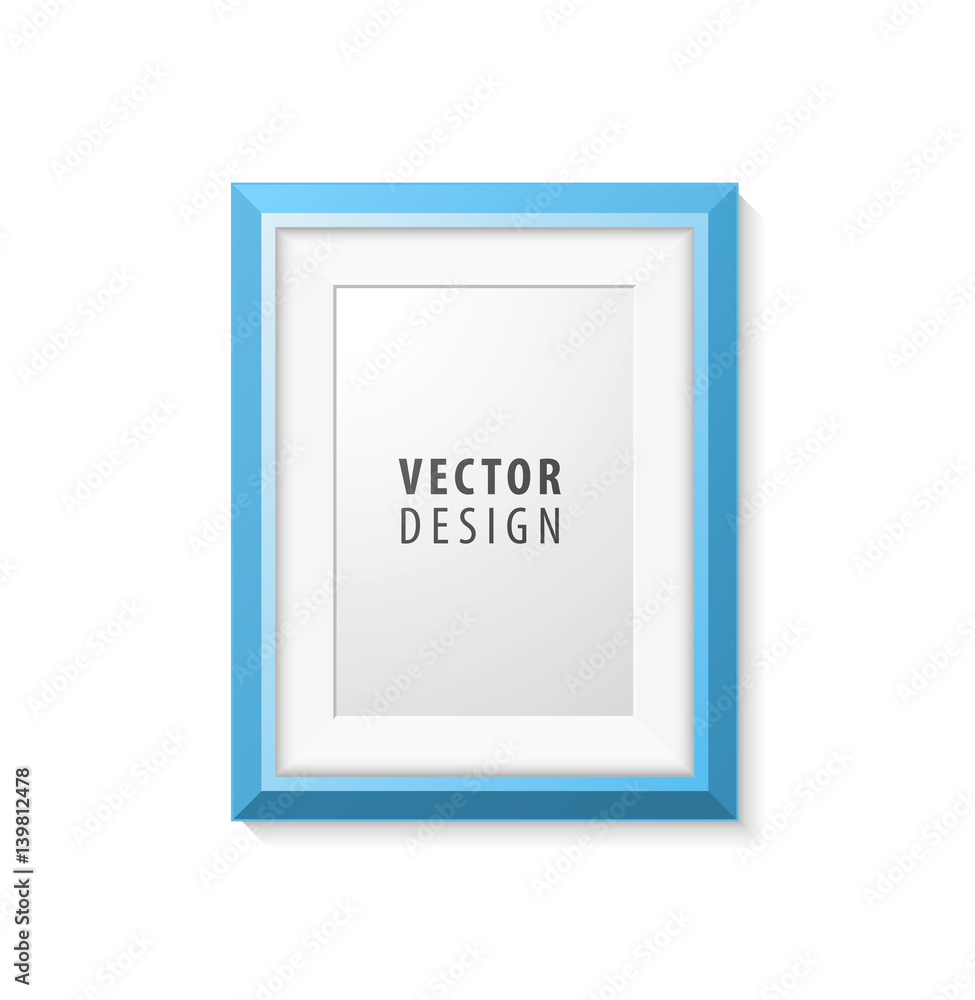 Realistic Minimal Isolated Blue Frame on White Background for ...