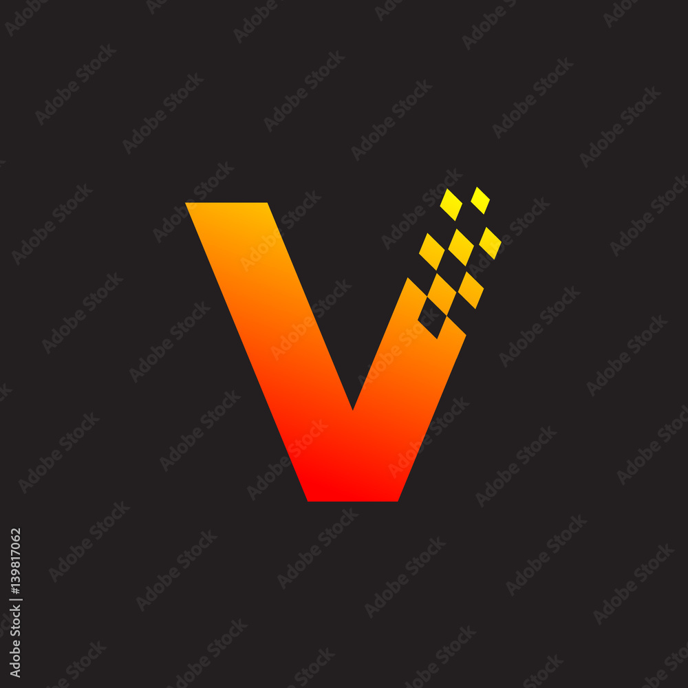 Letter V logo,fast speed, moving,delivery,Digital and Technology for ...