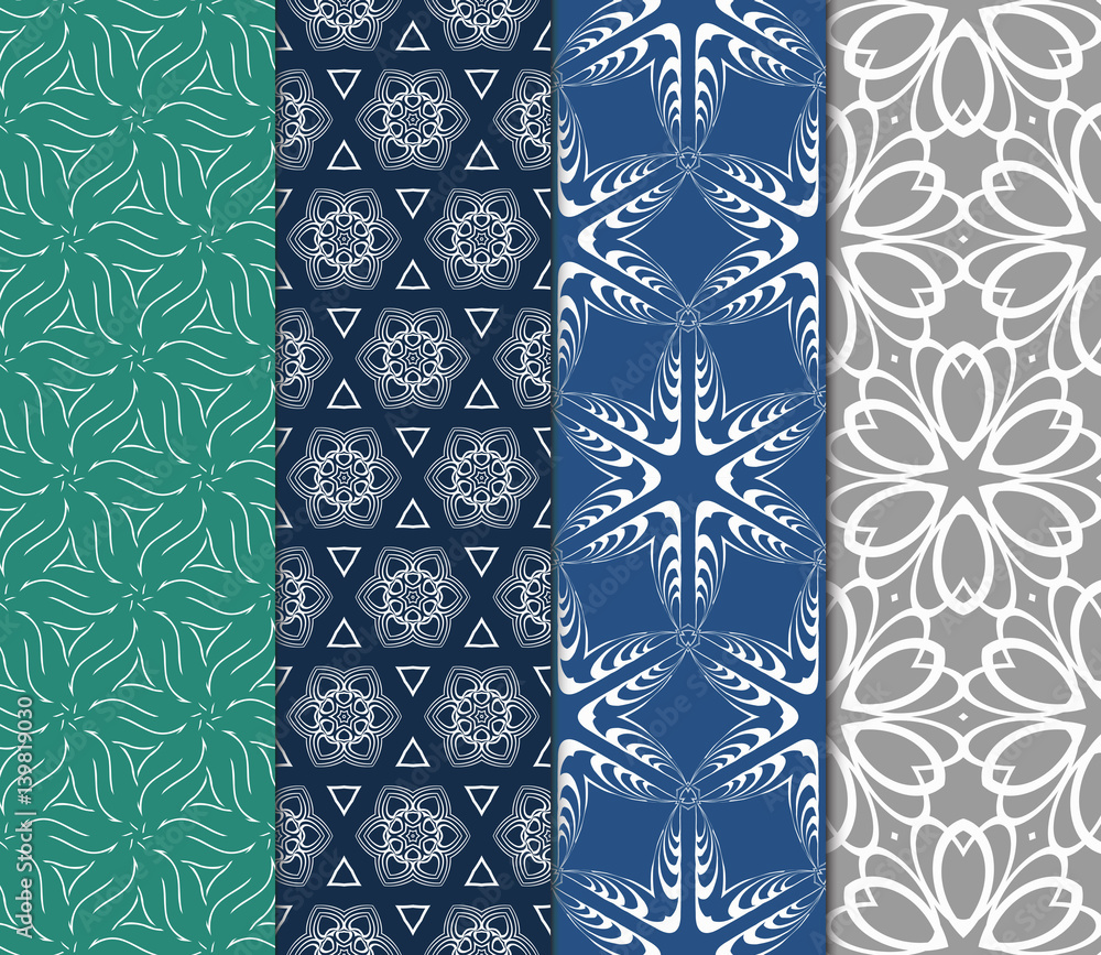 Seamless set floral pattern. vector illustration. For design, wallpaper ...